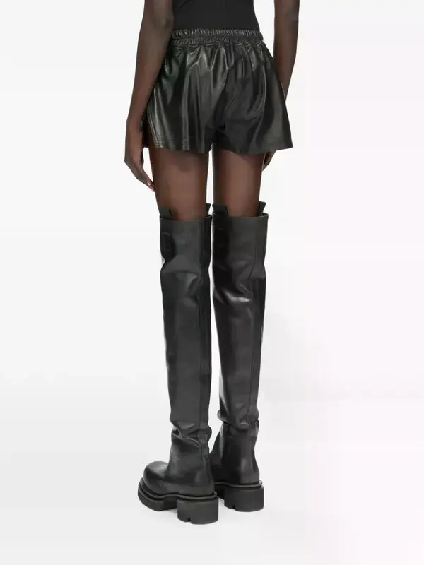 Rick Owens Drawstring Layered Leather Shorts
