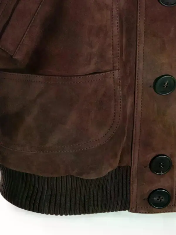 Attico Ribbed-collar Suede Jacket
