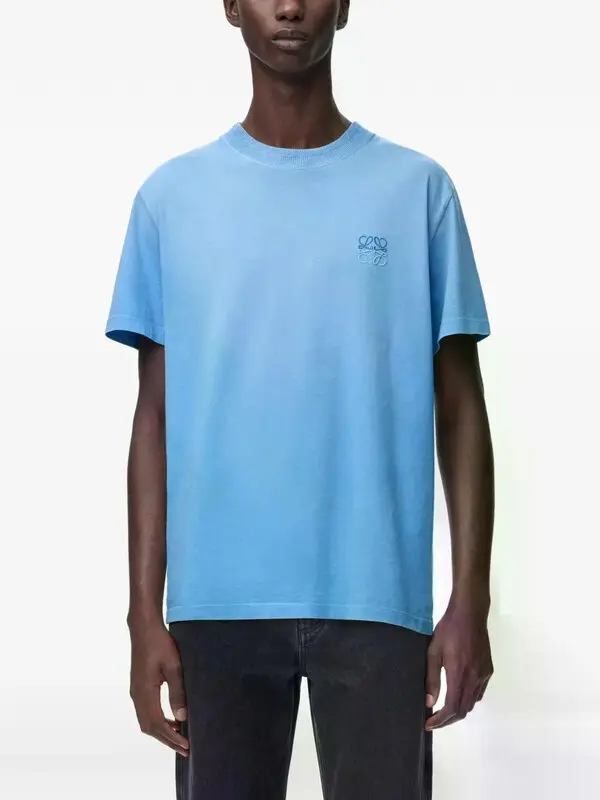 Loewe Anagram-embroidered T-shirt - Blue