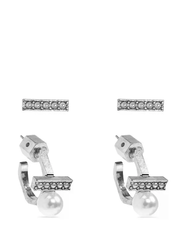 ALLSAINTS Glass Pearl-embellished Hoop Earrings