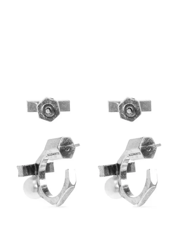 ALLSAINTS Glass Pearl-embellished Hoop Earrings