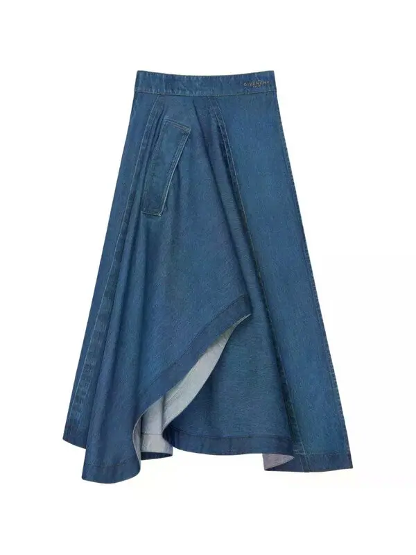Givenchy Asymmetric Midi Skirt - Blue