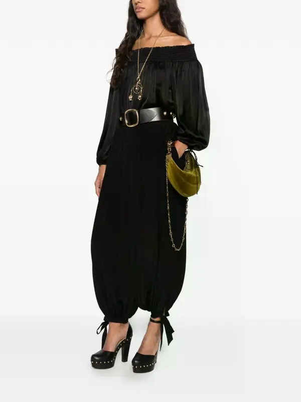 Chloé Off-the-shoulder Blouse With Smocked Detailing - Black