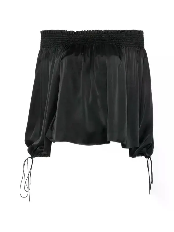 Chloé Off-the-shoulder Blouse With Smocked Detailing - Black