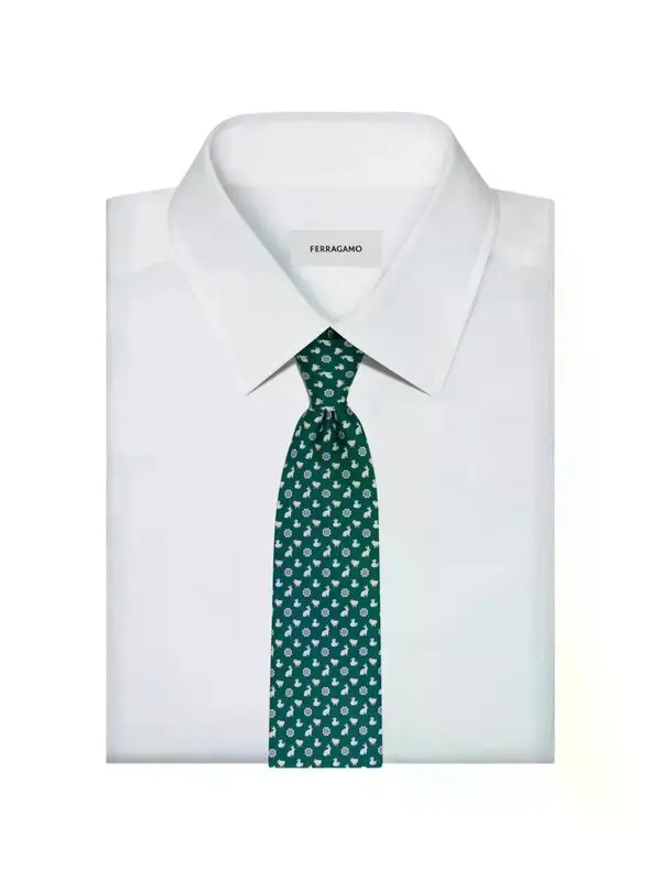 FERRAGAMO Printed Silk Neck Tie