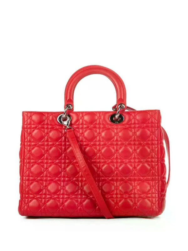 Dior Lady Large Cannage Handbag - Red