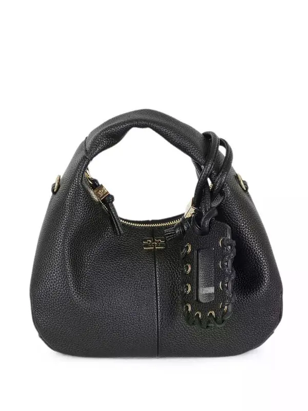 GANNI Grained Knot-detail Hobo Bag