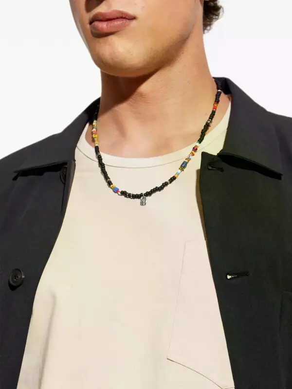 Paul Smith Beaded Logo-plaque Necklace