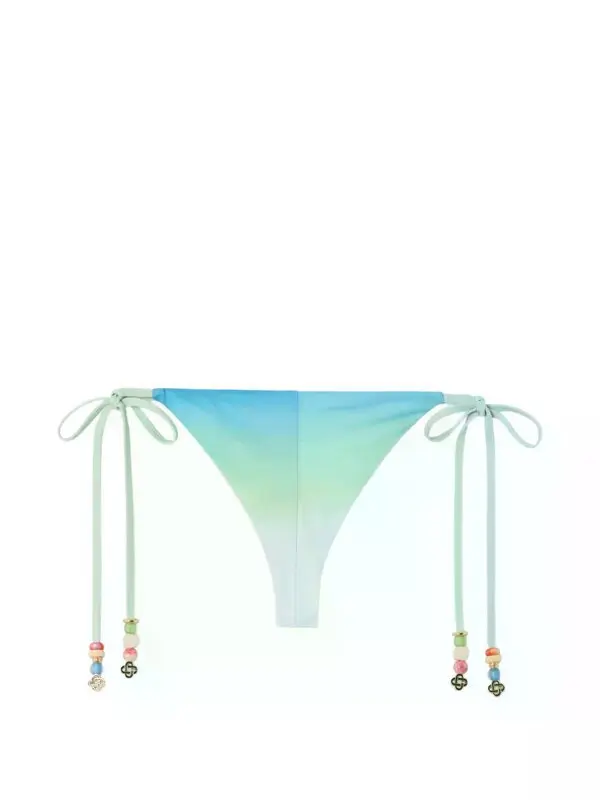 Casablanca Gradient Effect Bead-embellished Bikini Bottoms - Blue