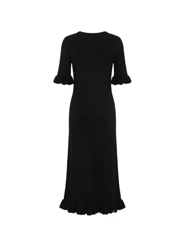 JIL SANDER Ruffle-trim V-neck Maxi Dress