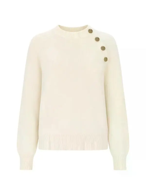 Balmain Button-embellished Raglan-sleeve Sweater