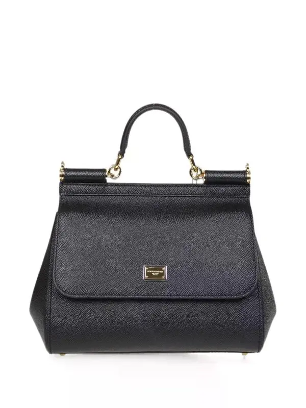Dolce & Gabbana Sicily Leather Shoulder Bag - Black