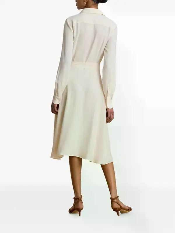 Ralph Lauren Belted Double-faced Georgette Midi Shirt Dress - Neutrals
