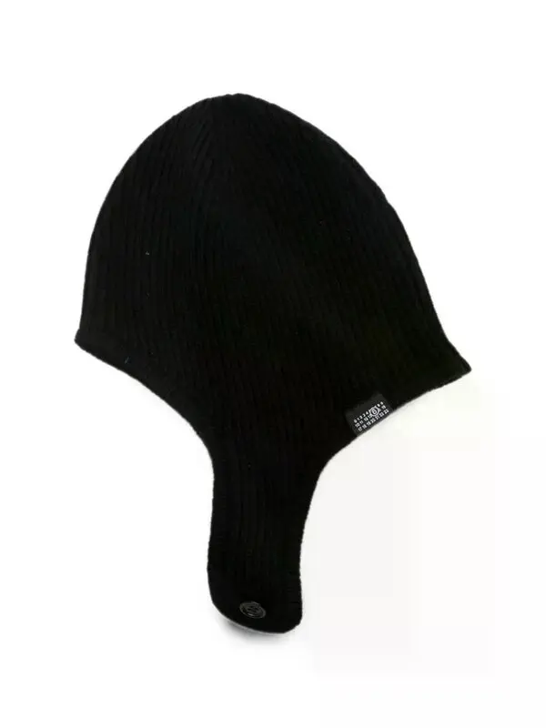 MAISON MARGIELA Ribbed-knit Ear-flap Hat - Black