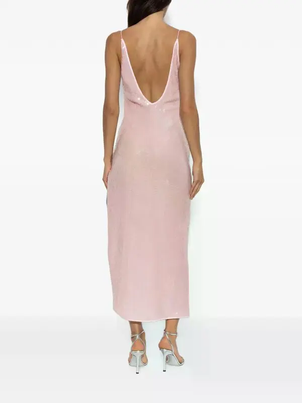 Oseree Sequin Embellished Ring Detail Maxi Dress