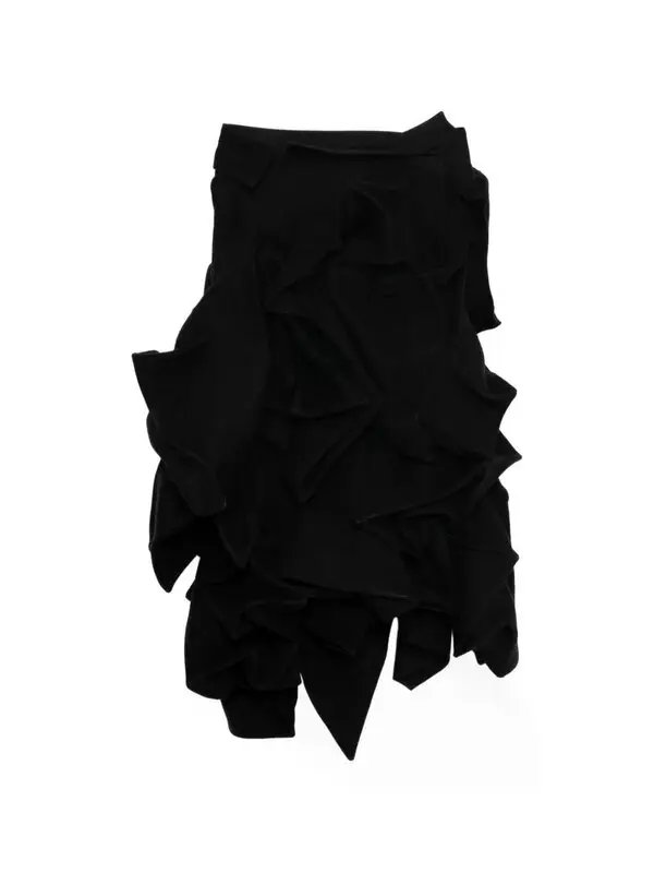 Yohji Yamamoto Box-detail Voluminous Skirt - Black