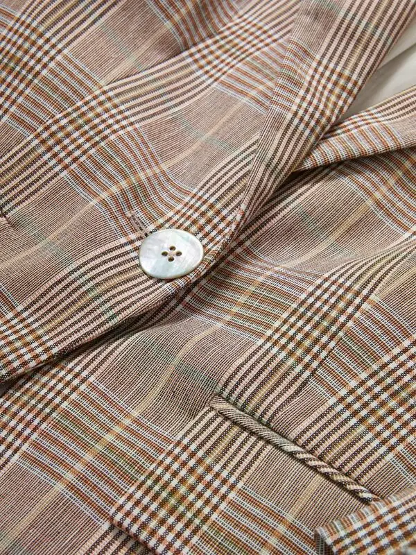 Veronica Beard Clayton Single-breasted Check-pattern Cotton Blazer