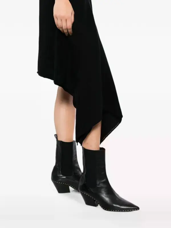 Yohji Yamamoto Cotton High-neck Dress With Asymmetric Hem