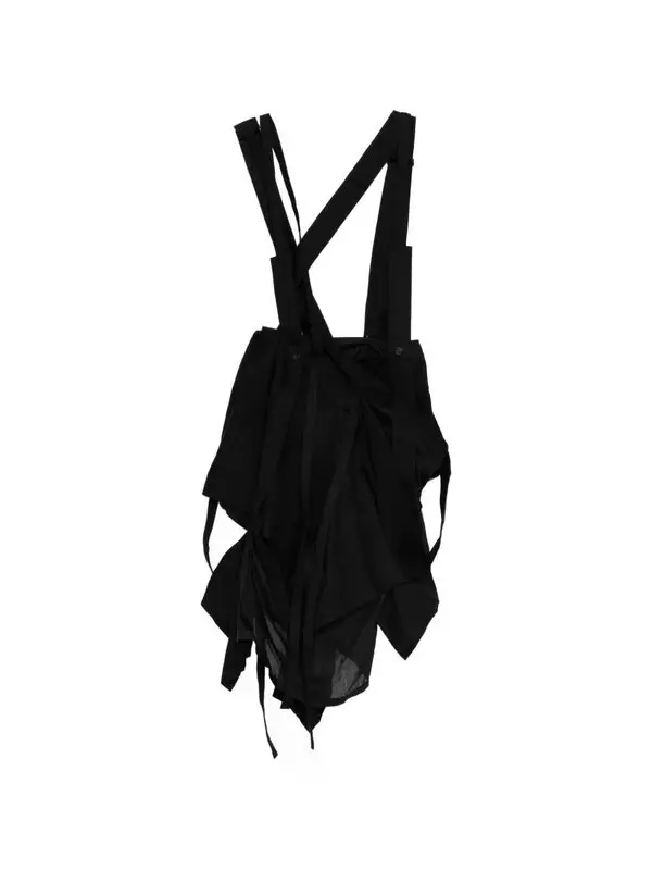 Yohji Yamamoto Patchwork-design Suspender Skirt - Black