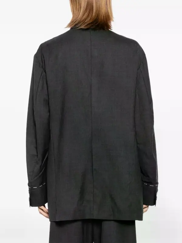 Yohji Yamamoto Contrast-stitch Patch-pocket Jacket