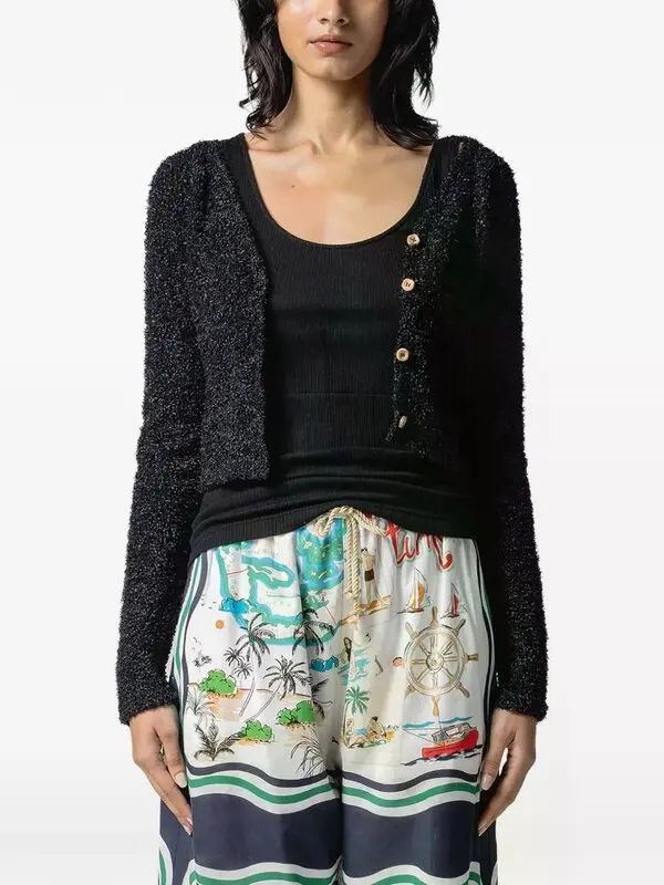 MULLER OF YOSHIOKUBO Cropped Bouclé Cardigan - Black