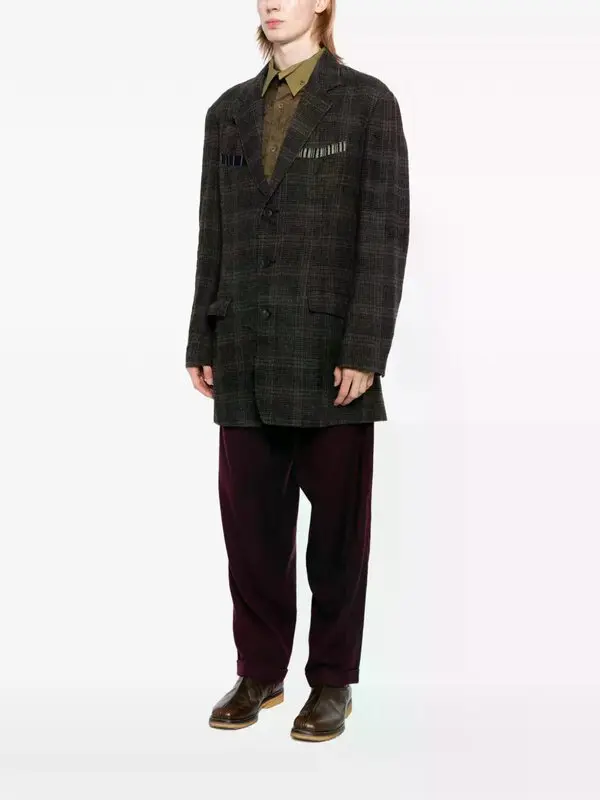 Yohji Yamamoto Check-pattern Box-pocket Blazer