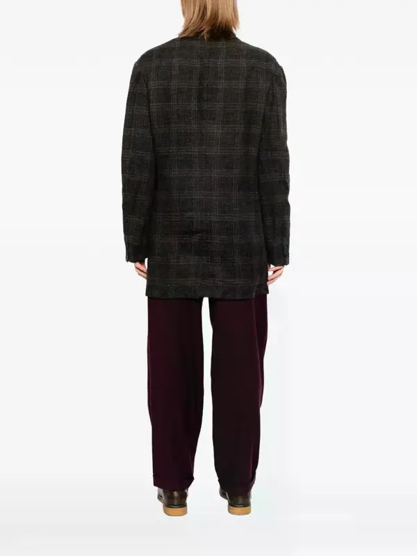 Yohji Yamamoto Check-pattern Box-pocket Blazer