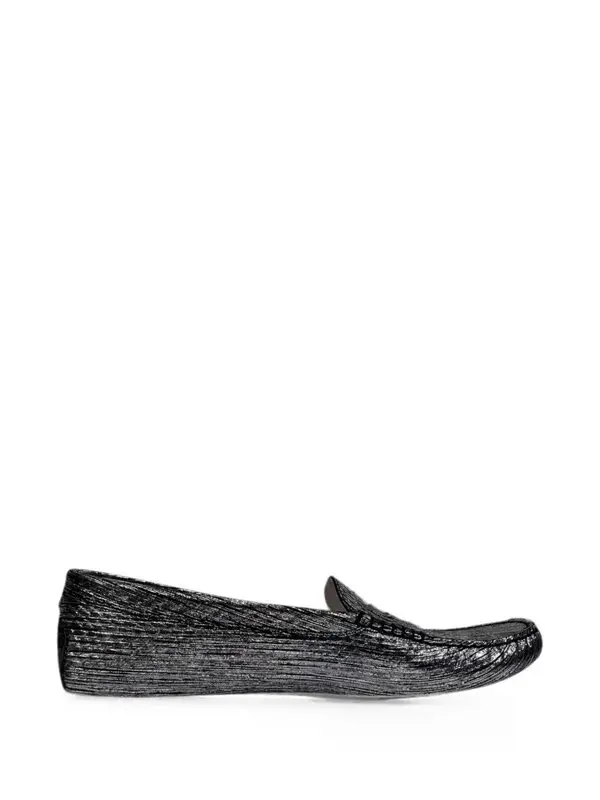 TOD'S Metallic-accent Penny-slot Loafers - Silver
