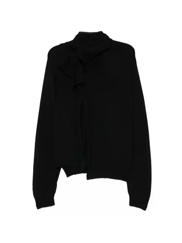 Yohji Yamamoto Weave Draped High-neck Sweater