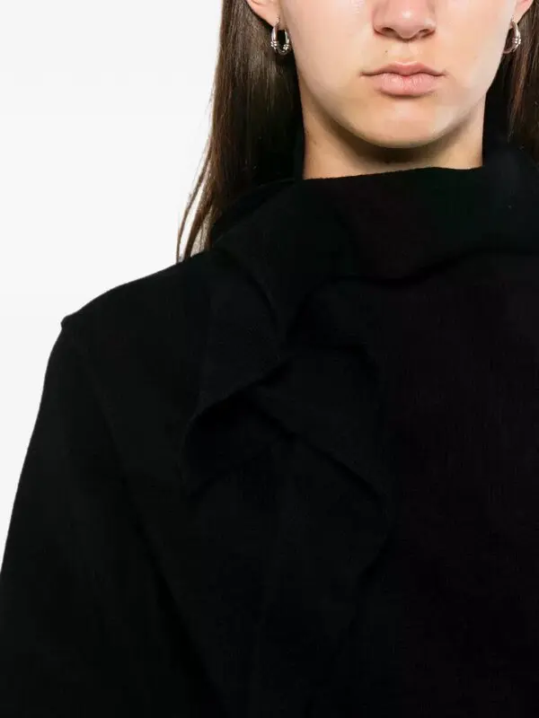 Yohji Yamamoto Weave Draped High-neck Sweater