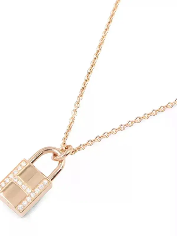 Hermès 18k Rose Gold Diamond Amulet Cadena Necklace