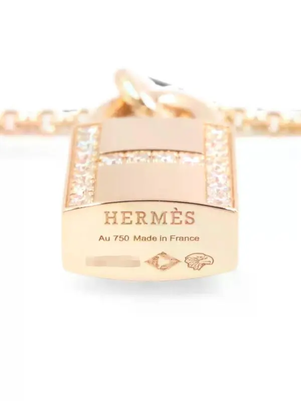 Hermès 18k Rose Gold Diamond Amulet Cadena Necklace