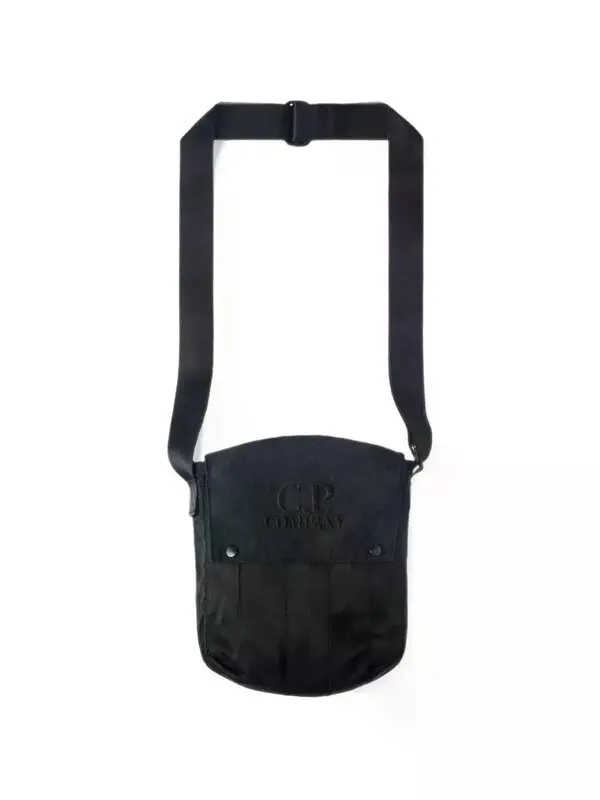 C.P. COMPANY Logo Embroidered Shoulder Bag - Black