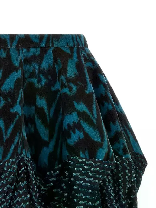 KIKO KOSTADINOV Mini Evelyn Animal Print Velvet Skirt - Black