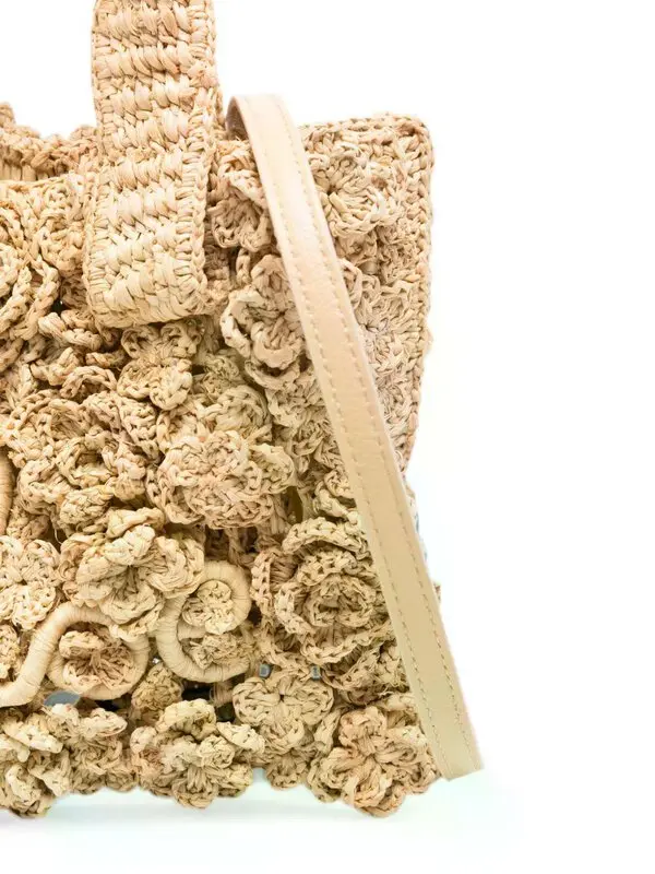 Chloé Raffia Floral-crochet Tote Bag - Neutrals