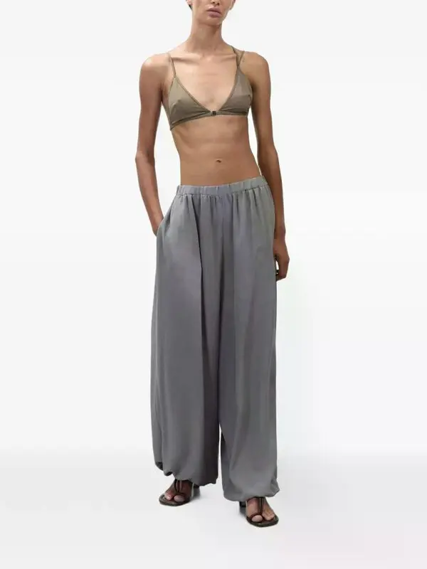 ALYSI Dusty Blue Silk Balloon-leg Trousers - Grey