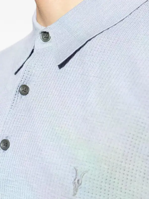 ALLSAINTS Aubrey Waffle-knit Polo Shirt