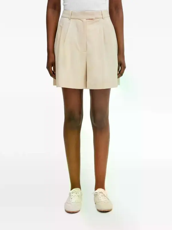 Lacoste Pleated Tailored Shorts - Neutrals