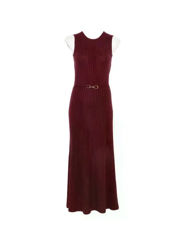 Gabriela Hearst Meier Belted Ribbed-knit Midi Dress - Red