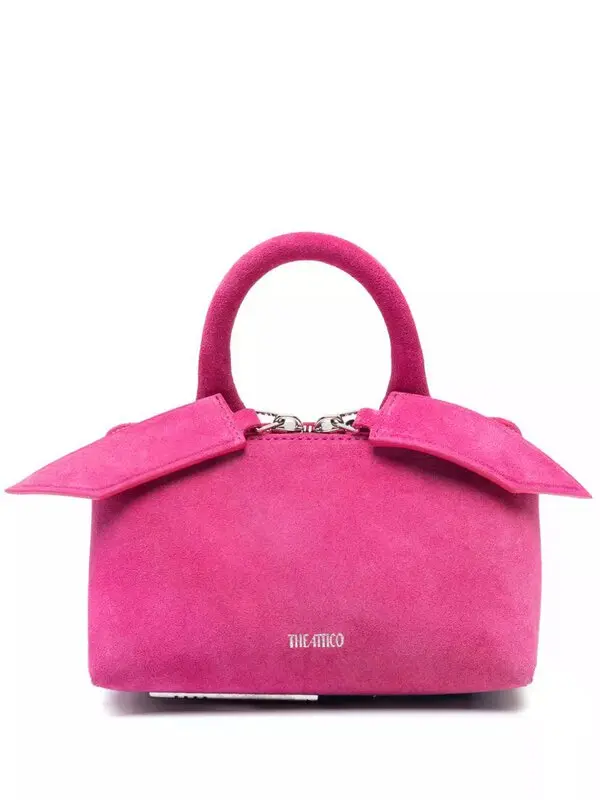 Attico Mini Friday Suede Top-handle Tote Bag - Pink