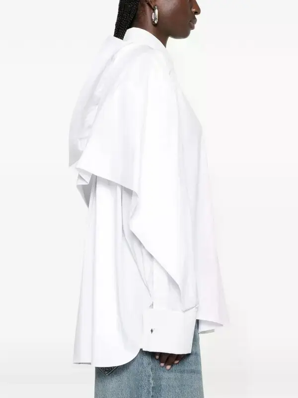 Attico Cape Effect Embroidered Logo Shirt