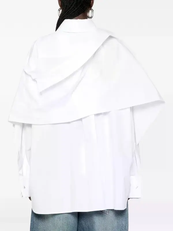 Attico Cape Effect Embroidered Logo Shirt