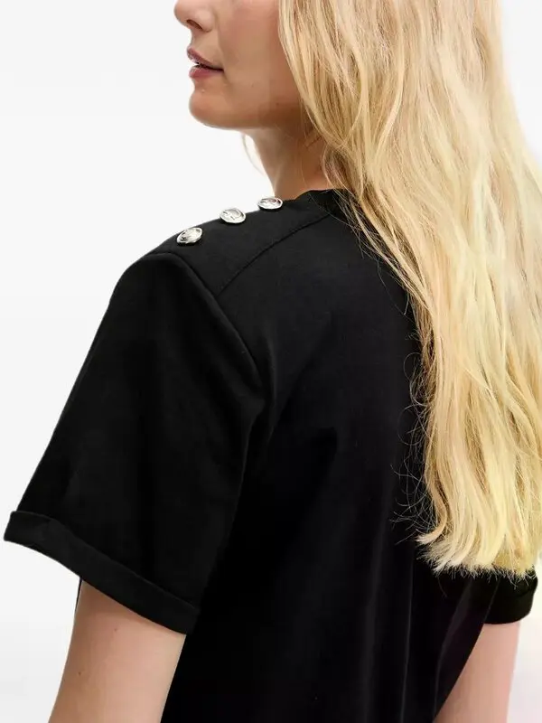 Guess Button-detail Logo-print T-shirt