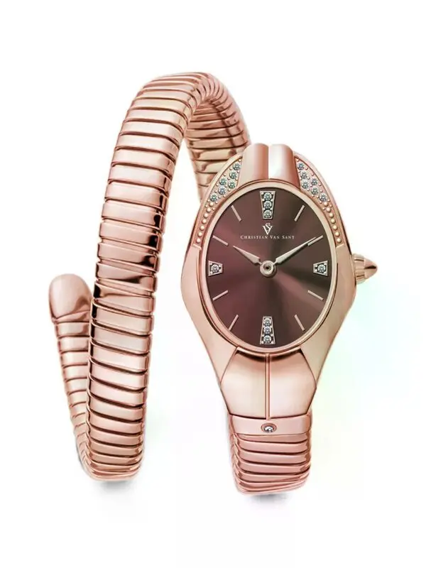CHRISTIAN VAN SANT Naga Crystal-embellished Watch - Brown