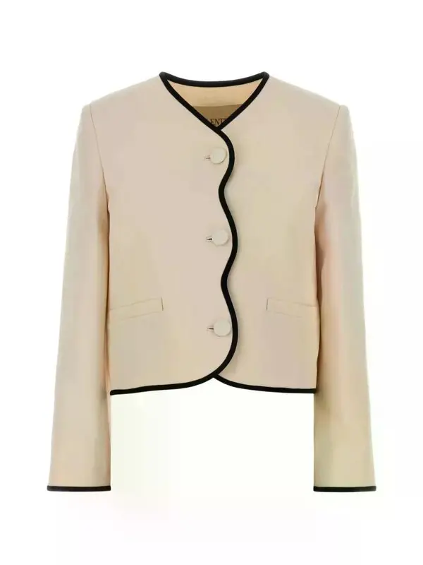 Valentino Garavani Scalloped-edge Contrast-trim Jacket