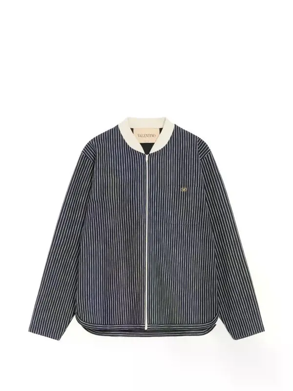 Valentino Garavani Viscose Sweatshirt With Striped Vlogo - Blue