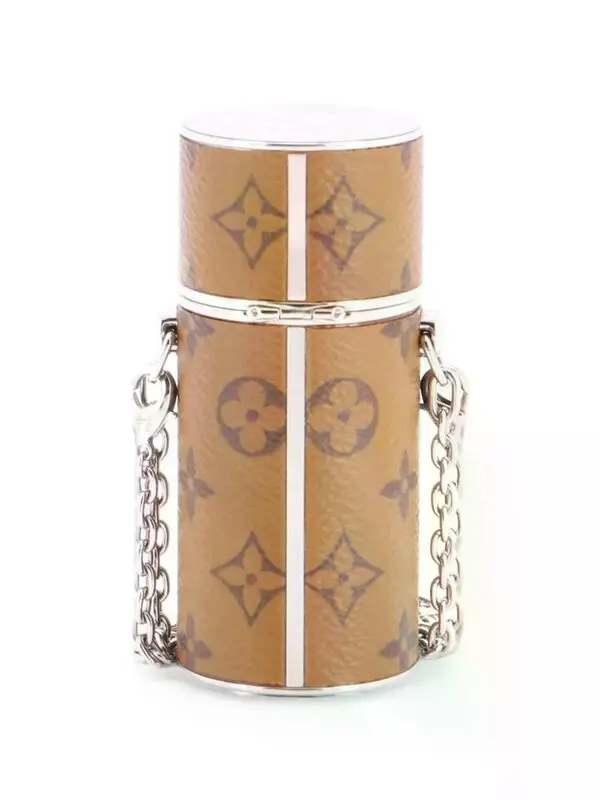 LOUIS VUITTON Lipstick Case On Chain Reverse Monogram Canvas Crossbody Bag
