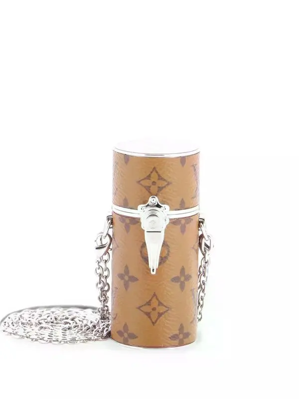 LOUIS VUITTON Reverse Monogram Canvas Lipstick Case On Chain - Brown