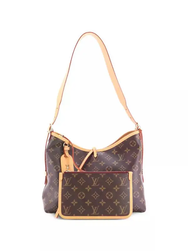 LOUIS VUITTON Carryall Monogram Canvas Pm Hobo Bag - Brown
