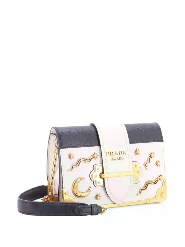 Prada Cahier Embellished Leather Small Crossbody Bag